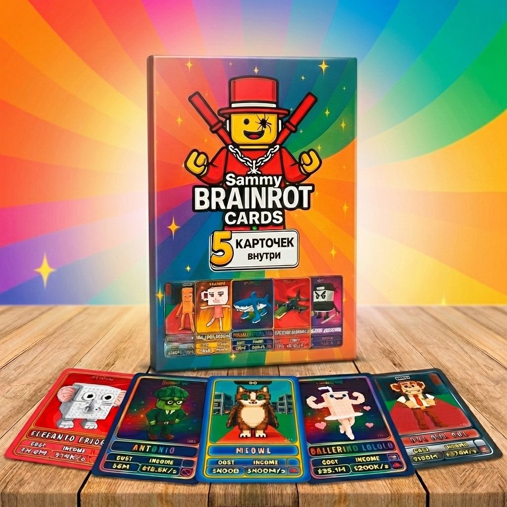 SAMMY Brainrot Cards/набор коллекционных карточек 5 штук купить на OZON ...