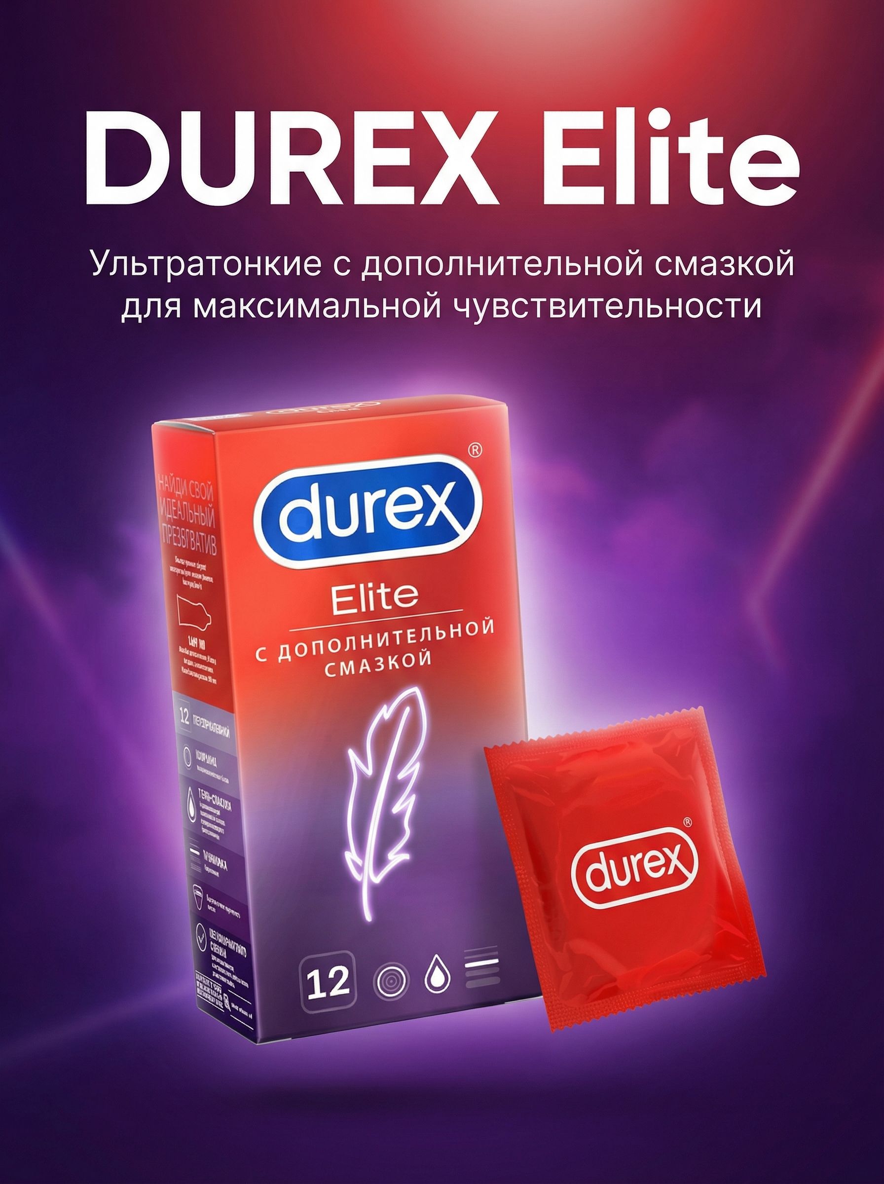 DUREX Презервативы Elite №12 - Тонкие с дополнительной смазкой купить ...