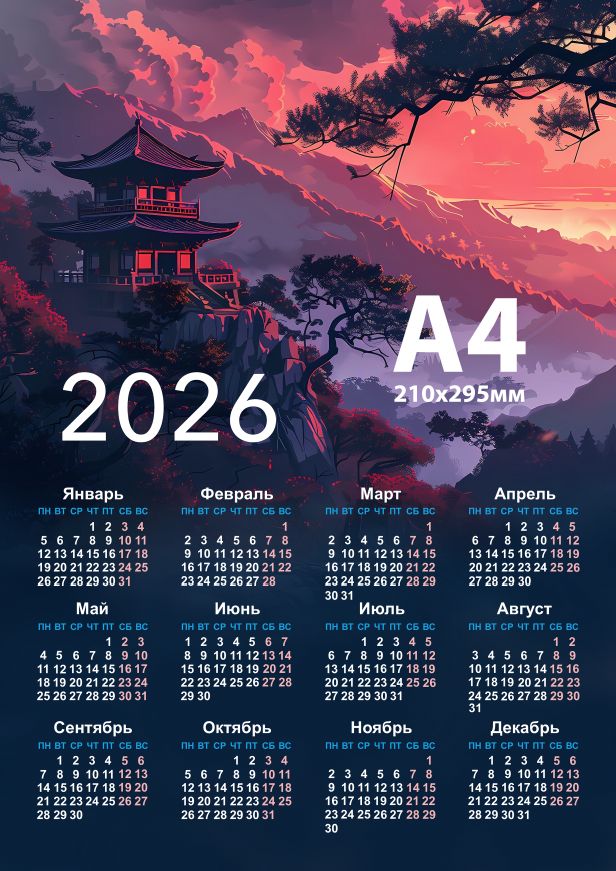 Print A4 Календарь 2026 г., Настенный, A4 купить на OZON по низкой цене ...