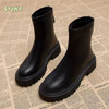 Сапоги Женский SYJYW полусапоги, размер 38 черный На любой сезон Толстый каблук купить c ...