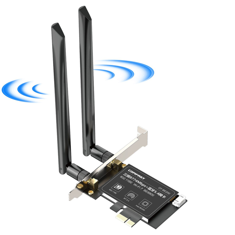 Беспроводной модем Comfast Pci E адаптер для компьютера Wi Fi 7 Intel