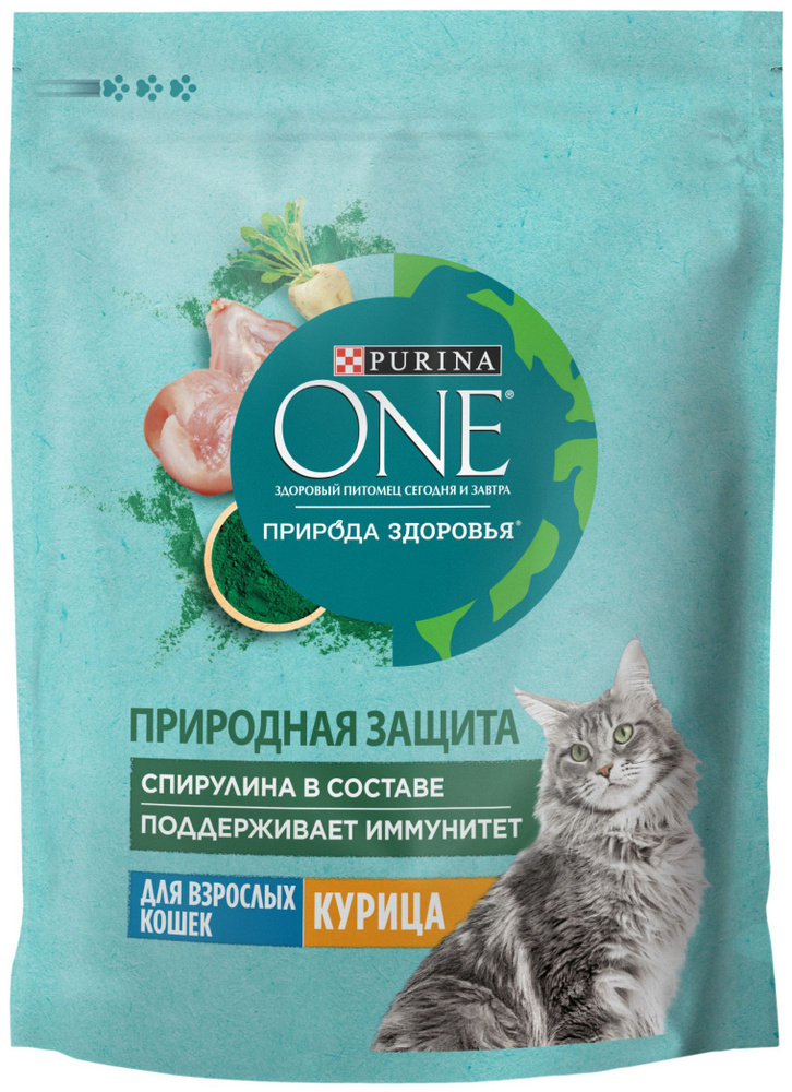 Корм Purina One Природа здоровья для кошек, с курицей, 180 г - купить с ...