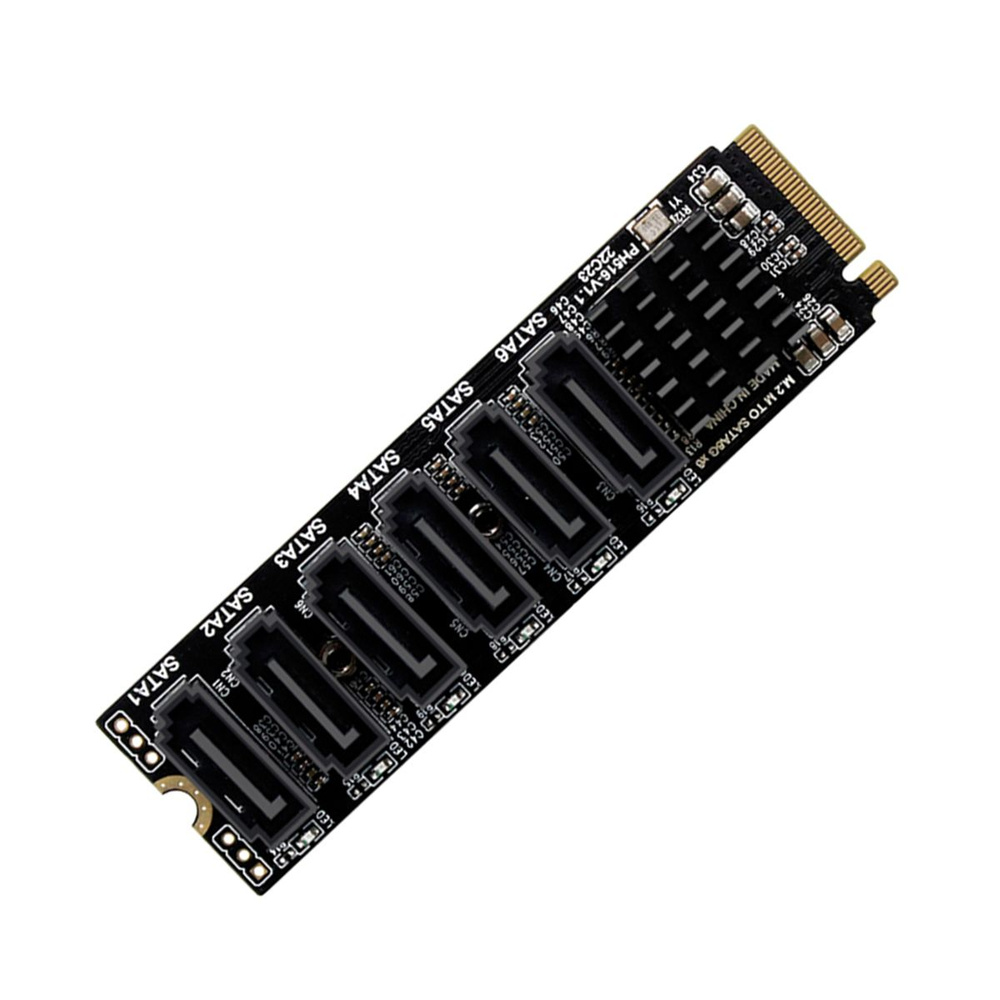 Карта адаптера M 2 Nvme Pci E Pcie X4 X8 X16 на 6 портов 3 0 Sata Riser Asm1166 Шасси Серверный