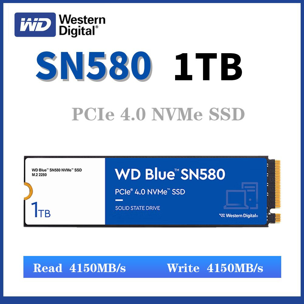 1 ТБ Внутренний SSD-диск Western Digital SN 580 (wd blue sn580 1tb M.2 ...