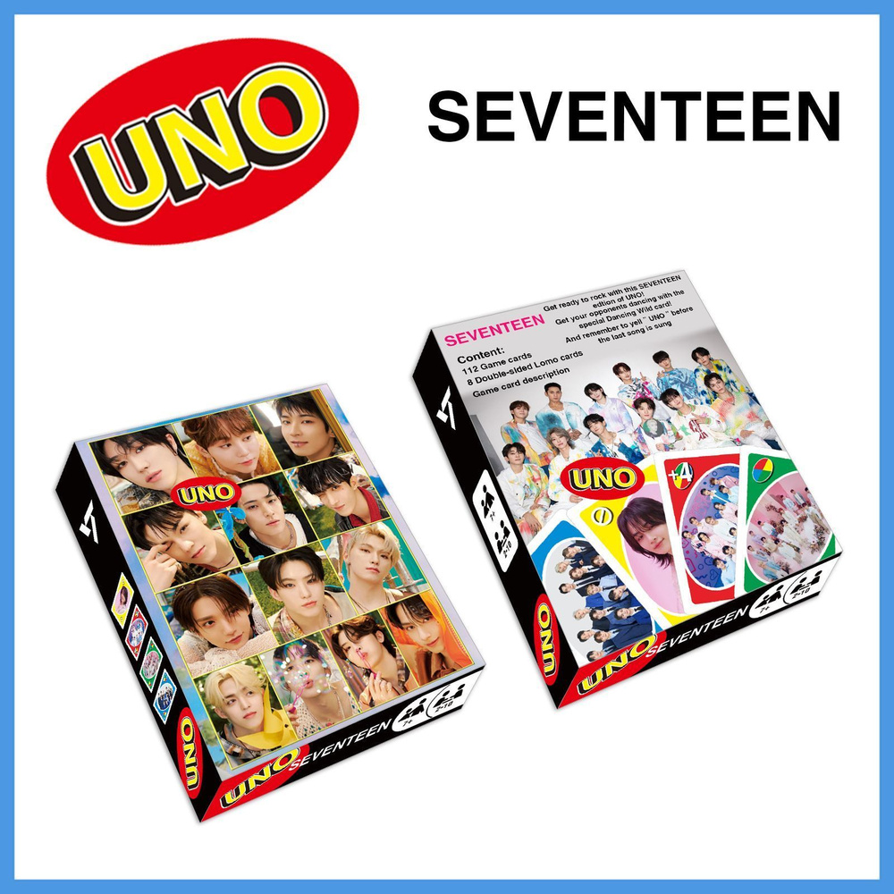 112 листов/коробка StrayKidsTXT Uno BTS Seventeen UNO Solitaire UNO настольная игровая карта с ...