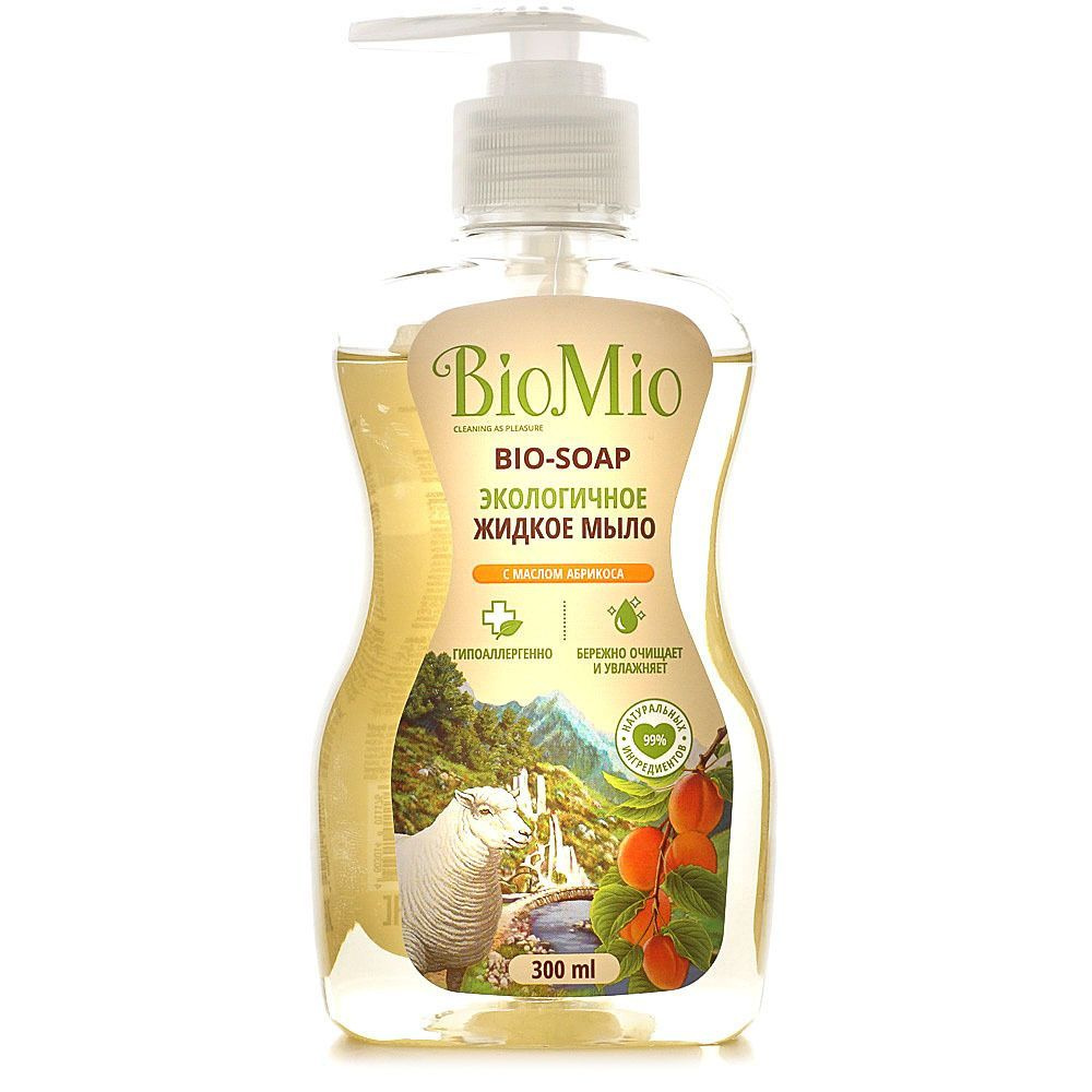 BioMio Bio-soap Мыло экологичное жидкое мыло с маслом абрикоса 300мл ...