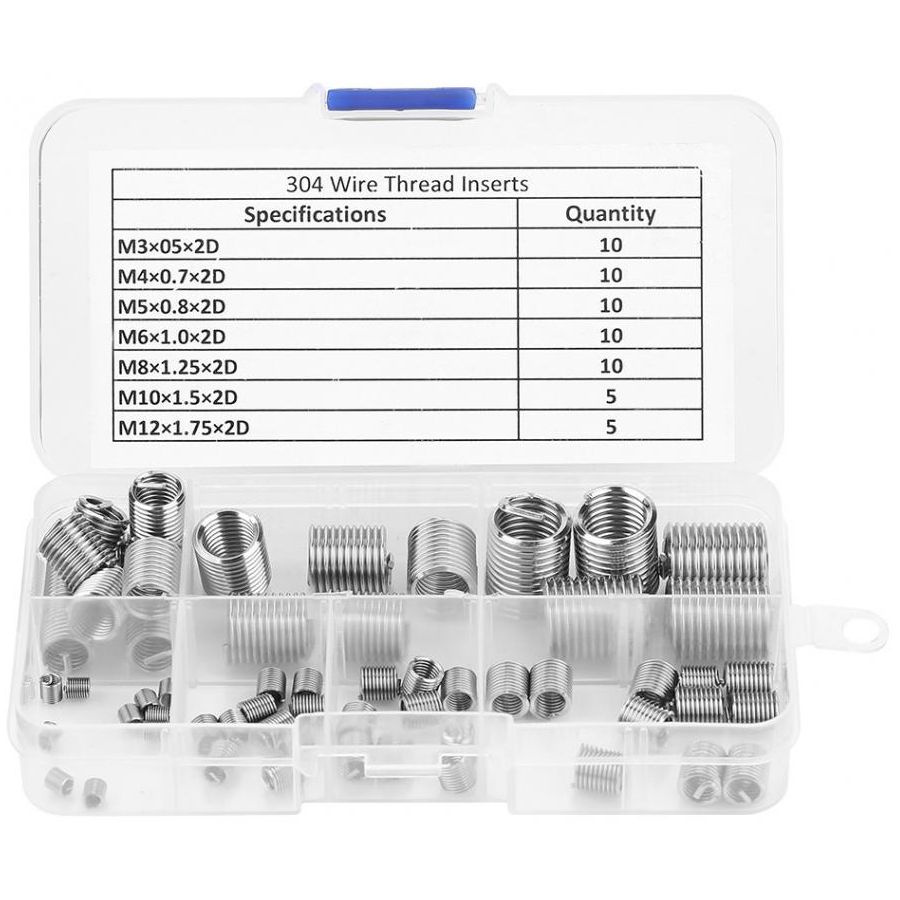 Набор резьбовых вставок для ремонта резьбы M3-M12, 60 предметов - купить с доставкой по выгодным ...