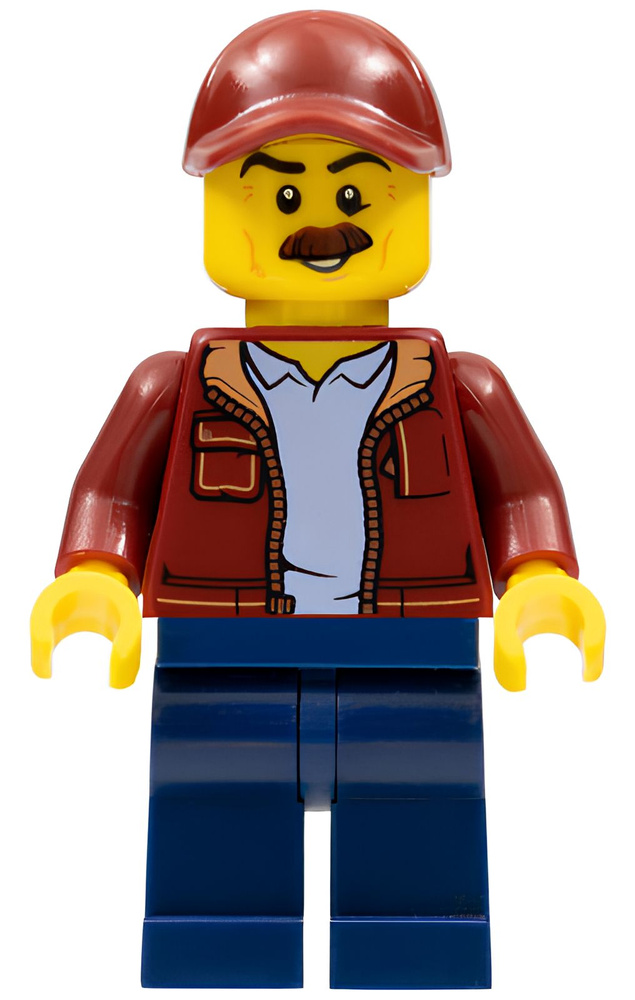 Минифигурка Lego Man, Dark Red Jacket with Bright Light Blue Shirt ...