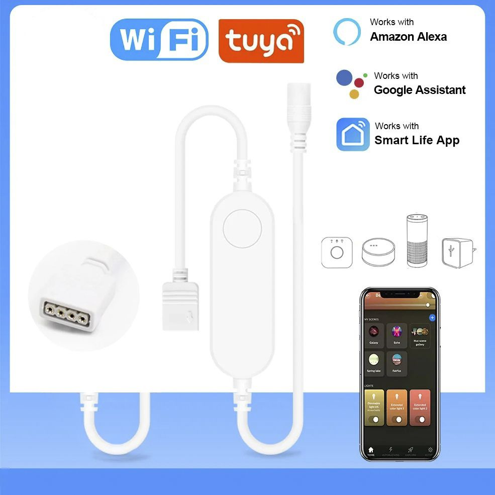 Tuya Контроллер для светодиодной ленты RGB Wi-Fi 12В купить на OZON по ...