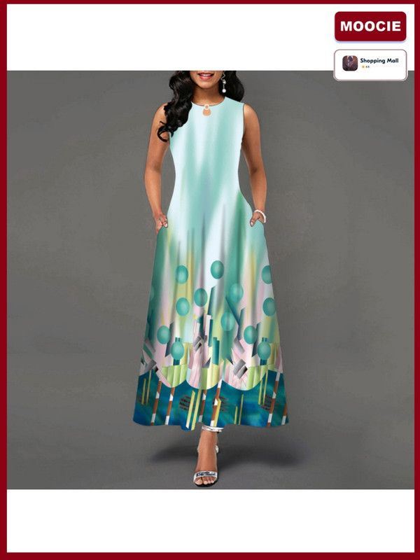 Платье Женский MOOCIE зеленый лист Без рукавов, размер 42 купить c доставкой на OZON по низкой ...