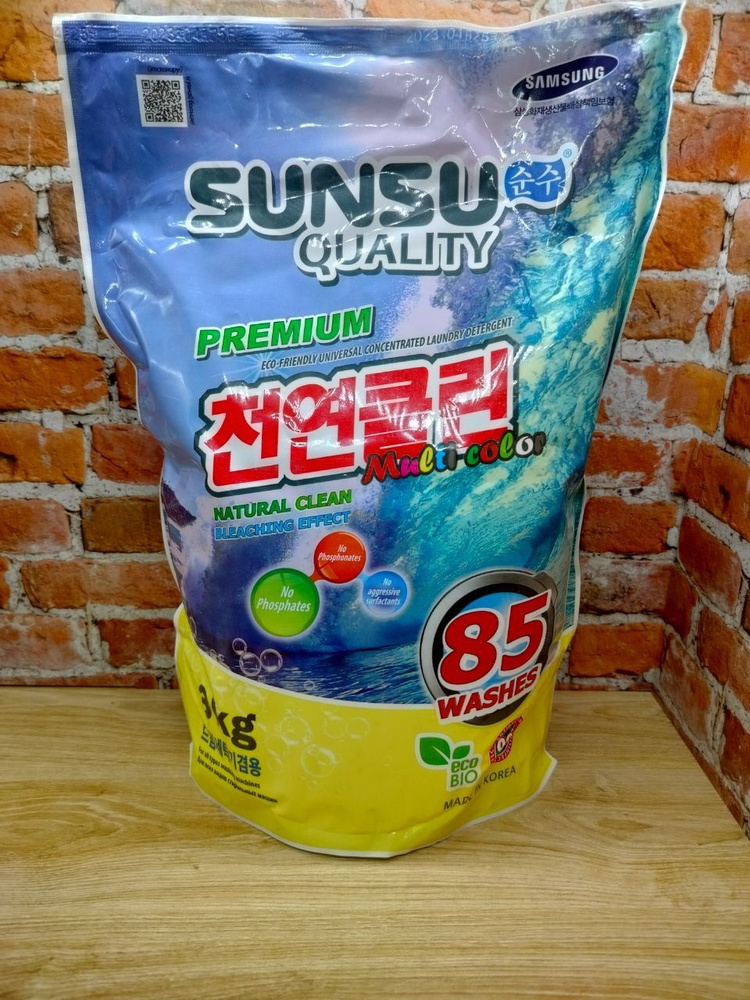 Sunsu Quality Стиральный порошок 3000 г 85 стирок Для белых тканей, Для деликатных тканей ...
