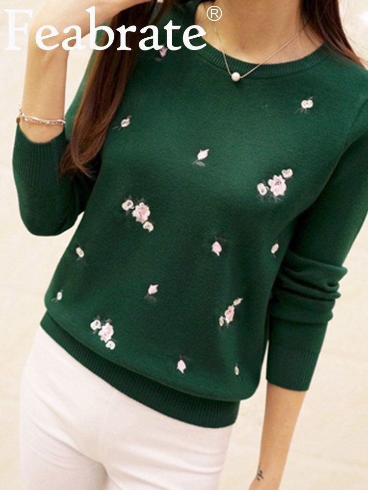 Пуловер Женский Feabrate зеленый Хлопок, размер 46 Без застежки облегающий Длинный Китай купить ...