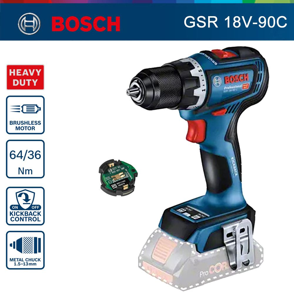 Аккумуляторная шуруповерт Bosch GSR18V-90C,Бесщеточный двигатель ...