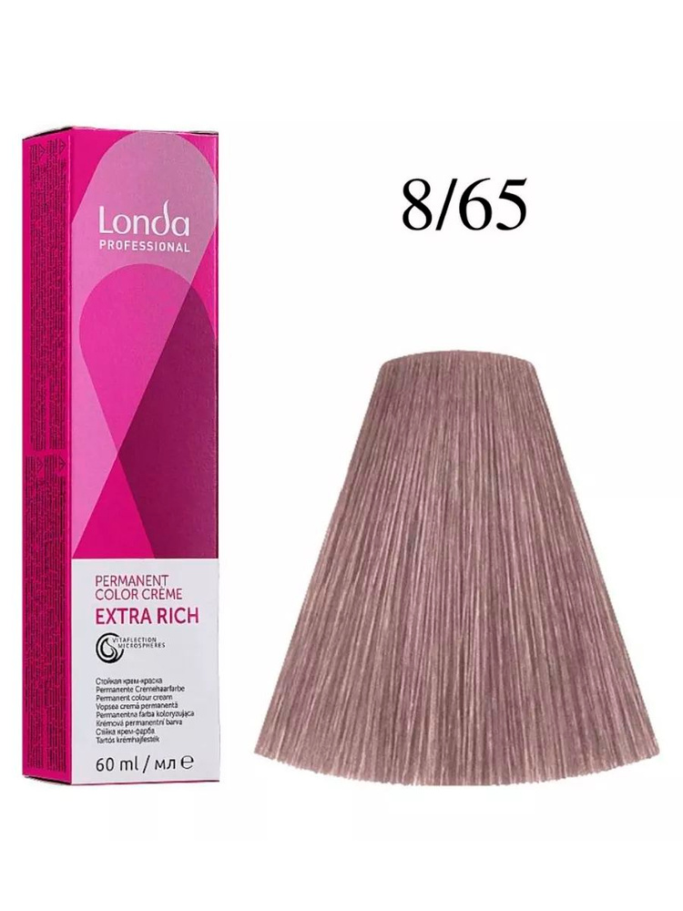 Londa Permanent Color Creme Стойкая крем-краска для волос 8/65 Светлый ...