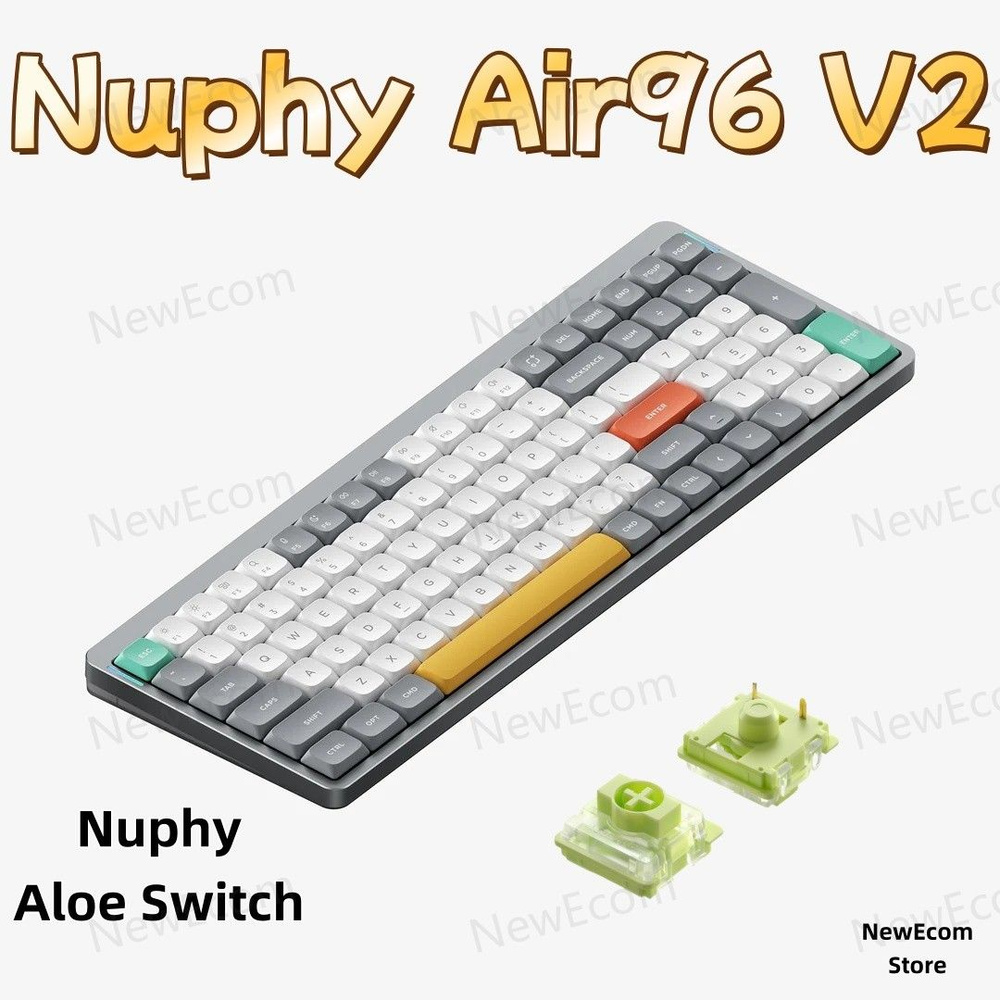 NuPhy Клавиатура беспроводная Air96 V2 Aloe Switch, (NuPhy Aloe Low ...