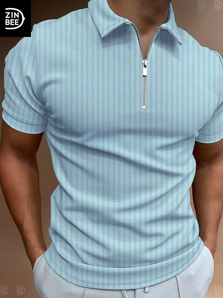 Рубашка Мужской ZinBee синий Короткий Полиэфирное волокно Перфорация Камуфляж, размер 46 ...