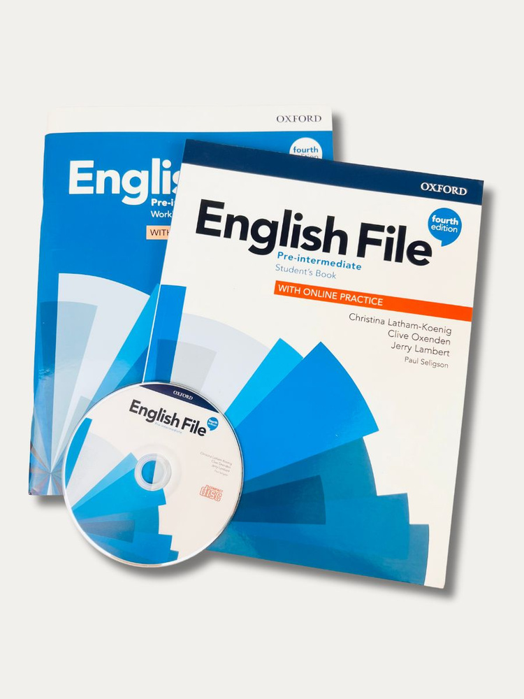 English File pre-intermediate 4th edition полный комплект: Учебник (student's book) + Тетрадь ...
