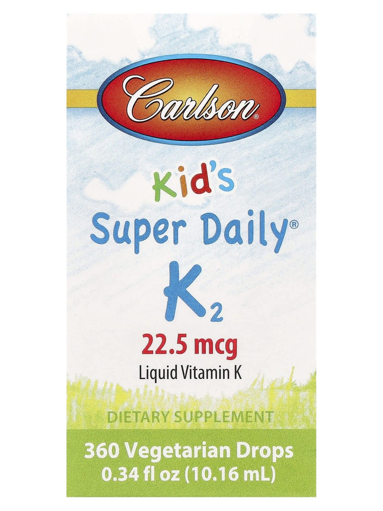 Carlson, витамин K2 Super Daily для детей, 22,5 мкг, 10,16 мл купить на OZON по низкой цене ...