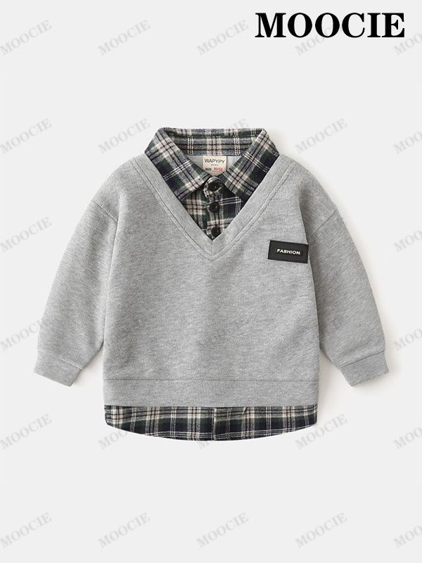 Джемпер Мальчики, Девочки MOOCIE серый Политекс, размер 130 Длинный Китай купить c доставкой на ...