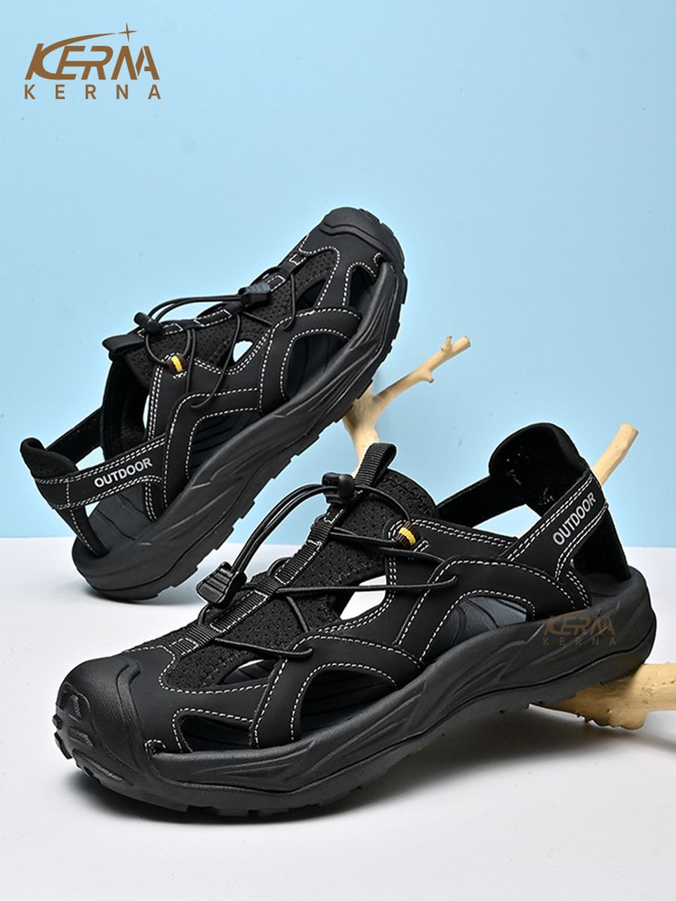 Сандалии Мужской KERNA, размер 41 Синтетическая дышащая сетка Лето Система скоростной шнуровки ...