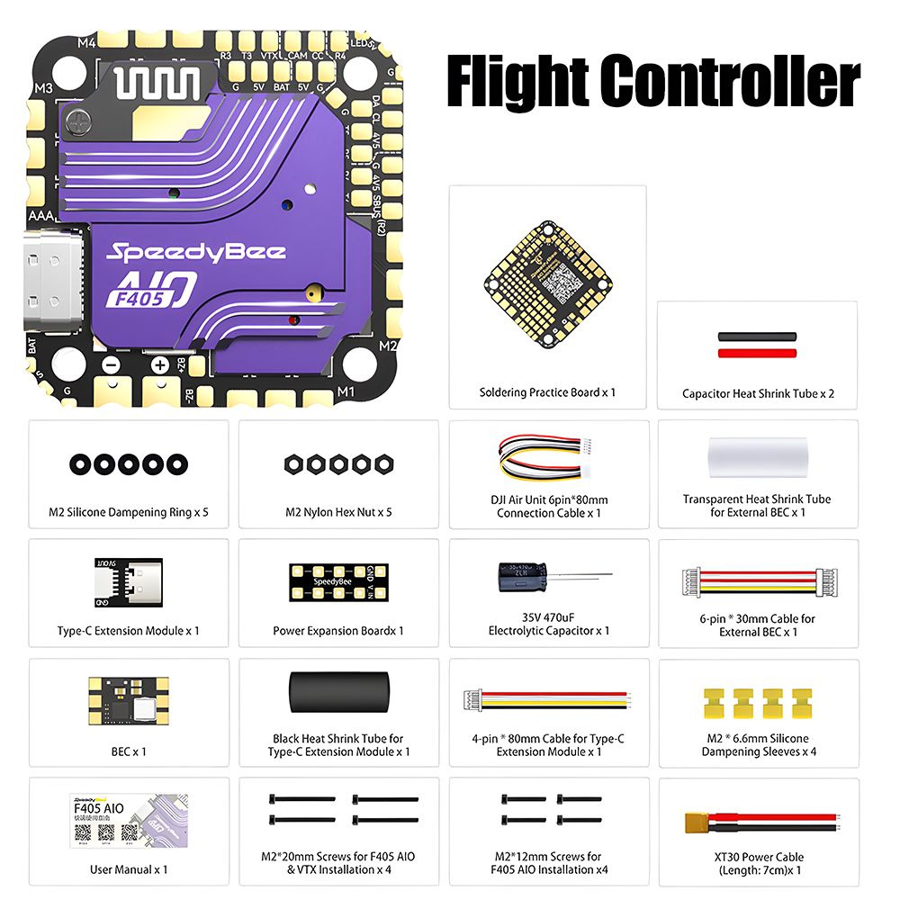 SpeedyBee F405 AIO - полётный контроллер с ESC 40A (3-6S) для лёгких RC ...
