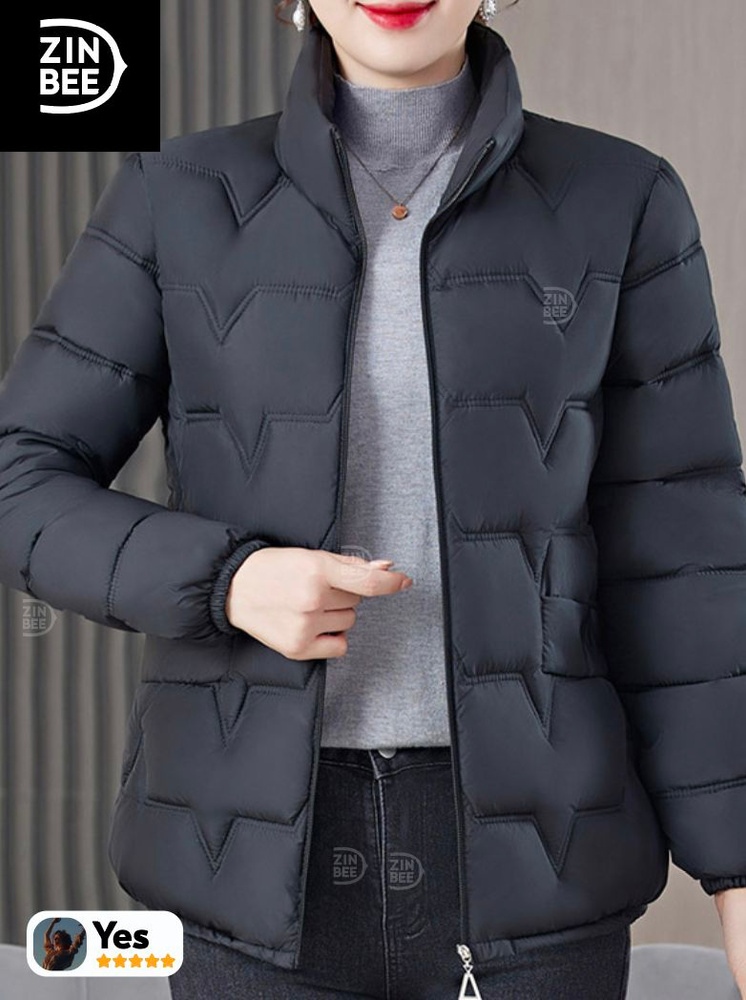 Куртка Женский ZinBee Капюшон, Карманы глубокий черный, размер 50 Длинный Демисезон прямой Китай ...