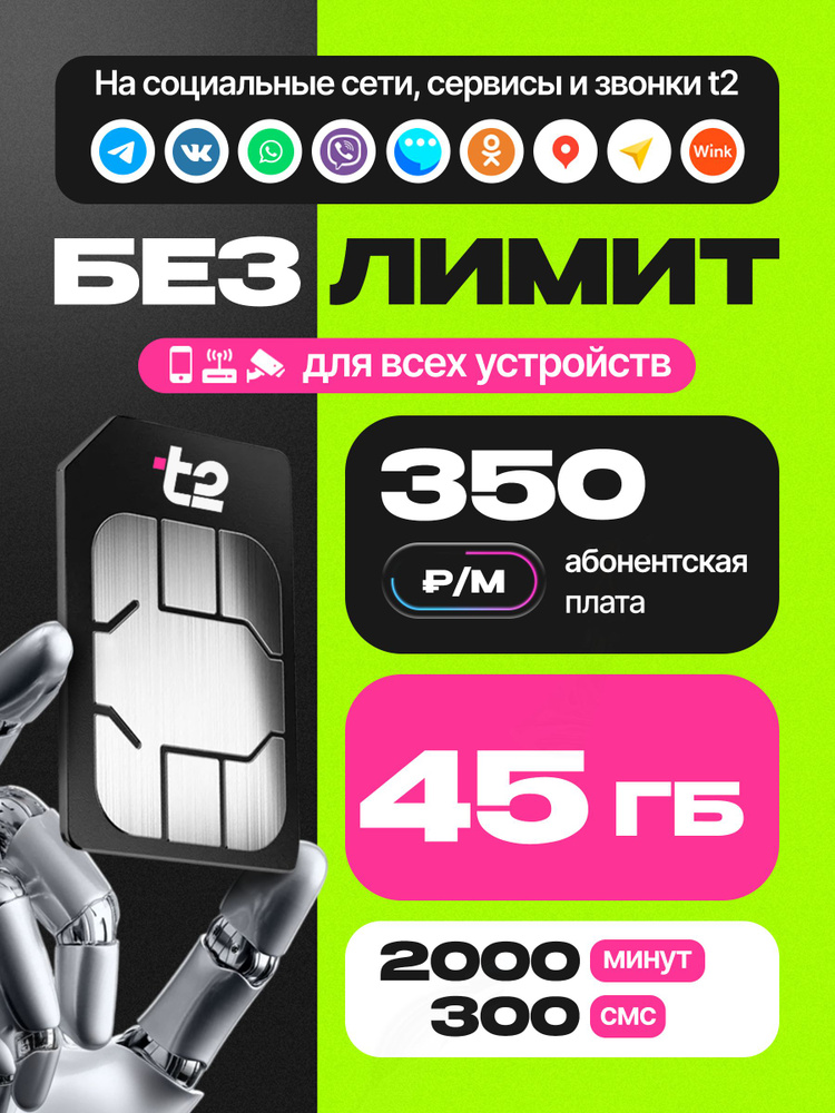 Сим карты Tele2 (Теле2) – купить симку на OZON по низкой цене
