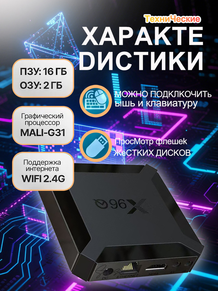 Приставка SmartBox X96Q 2025 для Смарт ТВ: 2Гб/16Гб, возможность использования IPTV и караоке ...