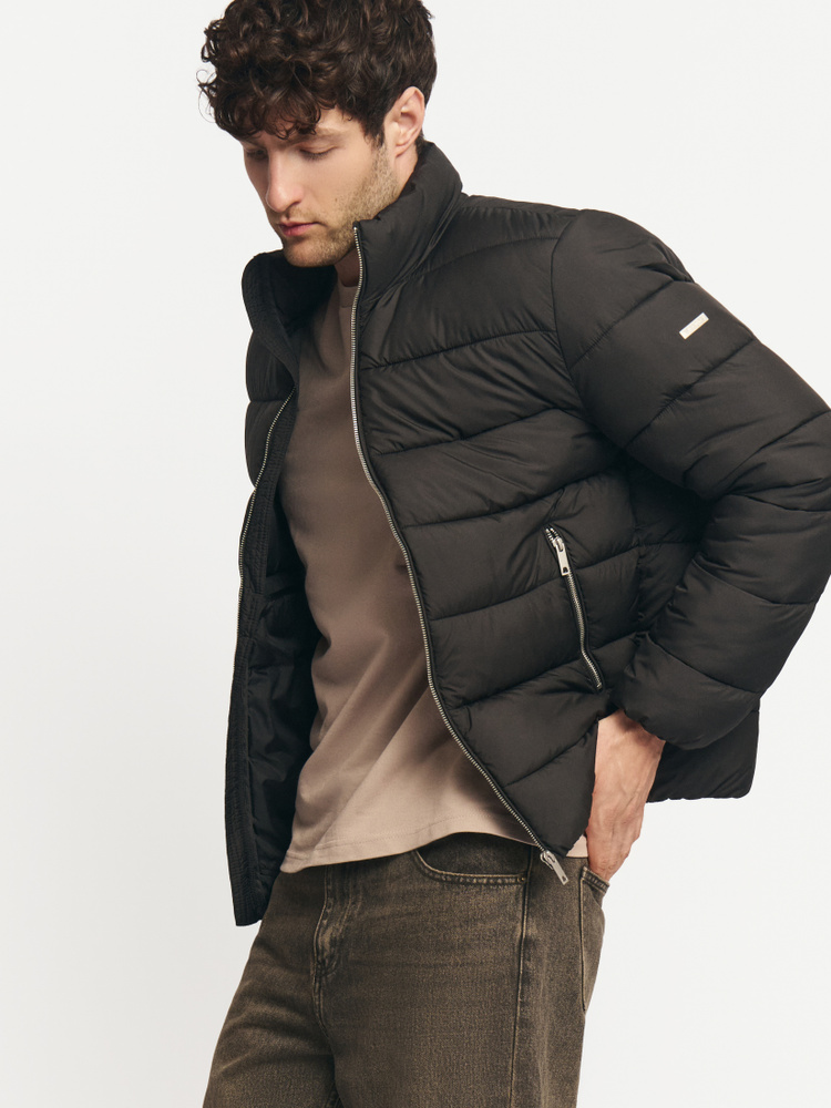 Куртка Мужской Zolla темно-серый Полиэстер, размер 48 Длинный Демисезон Китай купить c доставкой ...