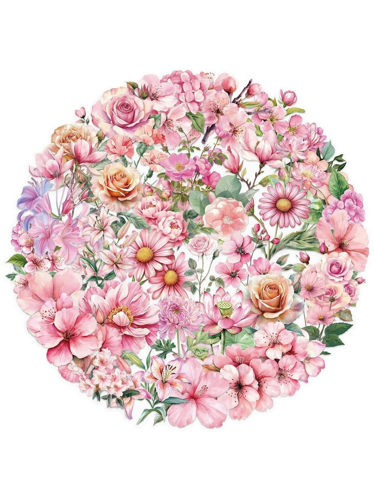 Прозрачные стикеры с розовыми цветами, 50 шт купить на OZON по низкой цене (3030263535)