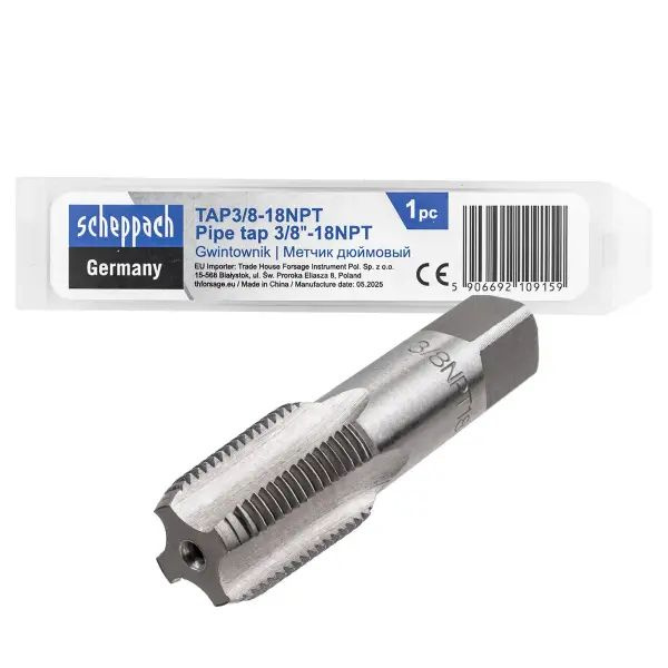 Метчик 3/8-18NPT (дюйм.) Scheppach купить на OZON по низкой цене ...
