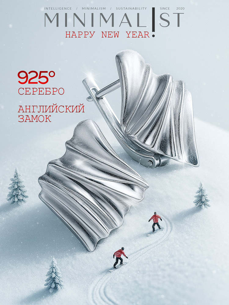 Minimal!st Серьги ювелирные Серебро родированное 925 пробы купить на OZON по низкой цене ...