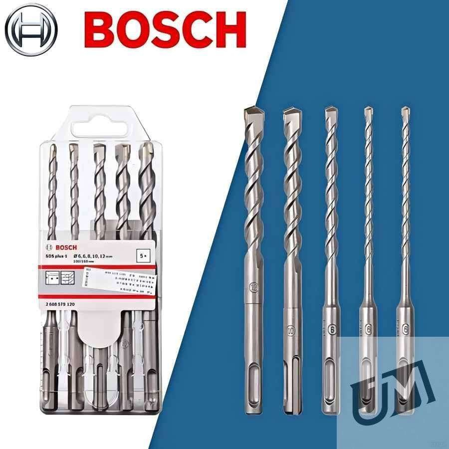 BOSCH, Набор буров, SDS plus 4 углубления, 5 штук, для перфорации ...