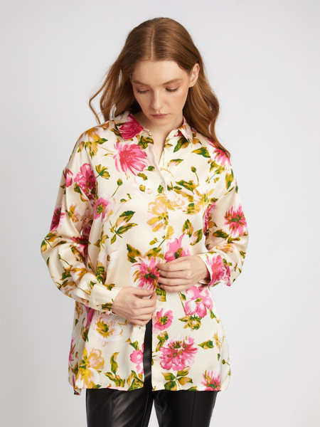 Рубашка Женский Zolla бежевый Длинный Полиэстер, размер 42 Китай, рост 164-176 купить c ...