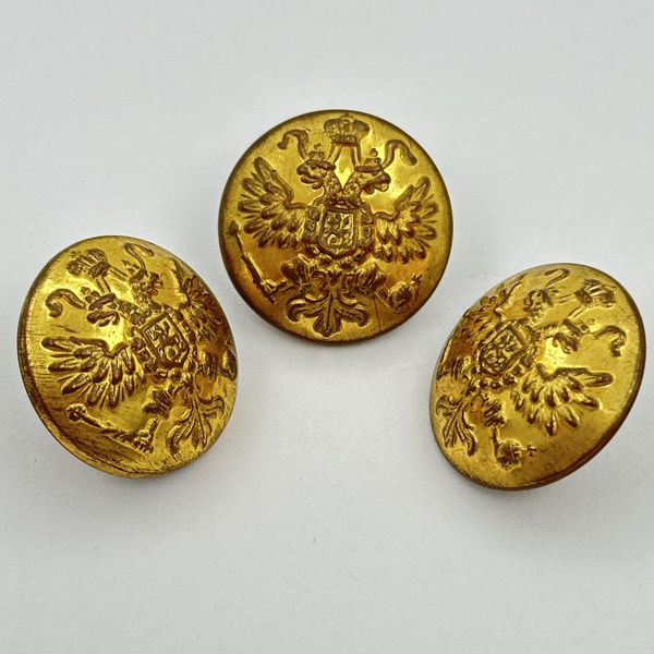 Набор из 3-х мундирных пуговиц офицерского состава вооруженных сил Российской Империи ...