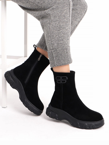 Ботинки Женский Covani черный, размер 38 в байкерском стиле Зима 7 Молния Платформа Пряжки Китай ...