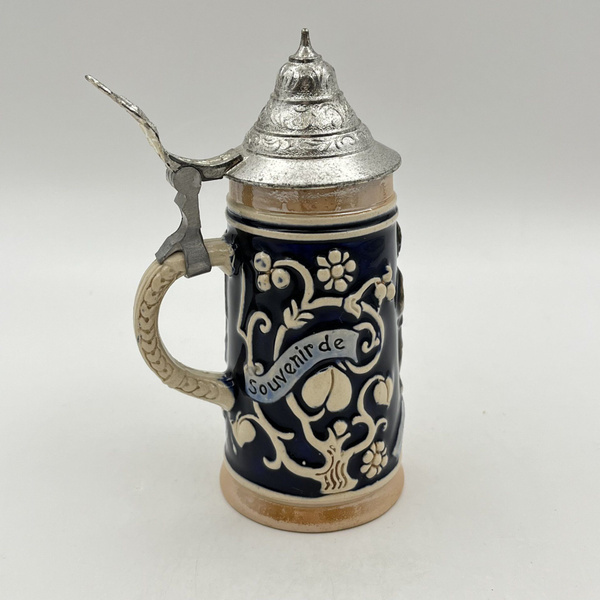 Кружка пивная, керамика, рельеф, крытье, сплав металлов, Marzi & Remy, Германия, 1964-1990 гг ...