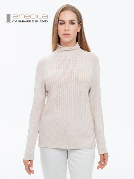 Джемпер Женский Ареола светло-бежевый Кашемир, Мериносовая шерсть ...