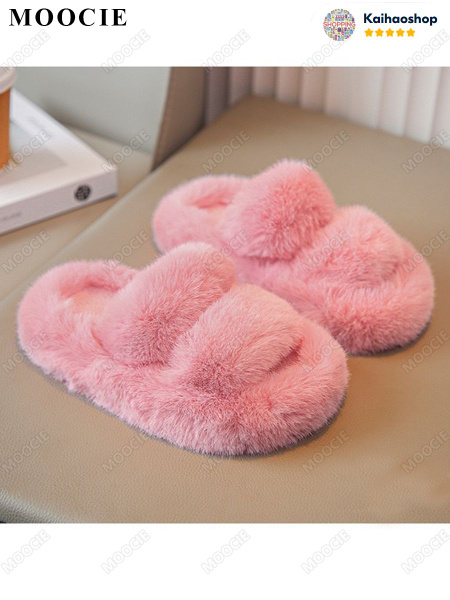 Тапочки Девочки MOOCIE, размер 34, 35 розовый Толстая подошва Платформа Без застёжки Зима купить ...