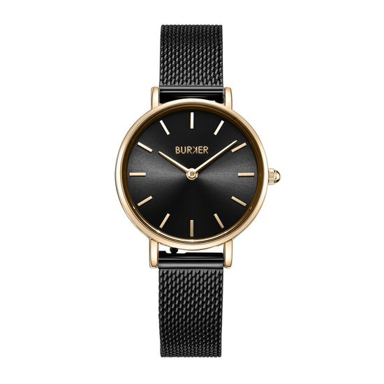 Часы Burker Watches, Ruby Petite Black Gold Mesh, Mini (уменьшенная версия) купить на OZON по ...
