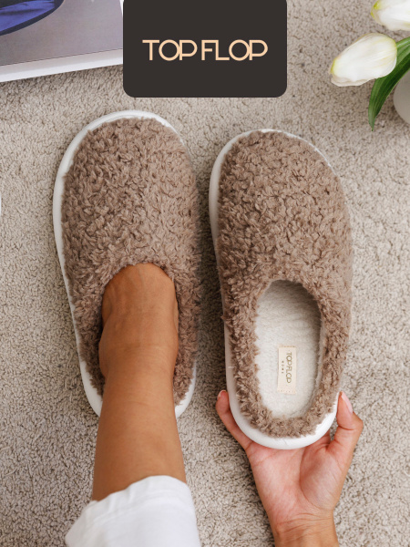 Тапочки Женский TOP FLOP, размер 38, 39 6 бежевый Закрытый нос Россия На любой сезон купить c ...