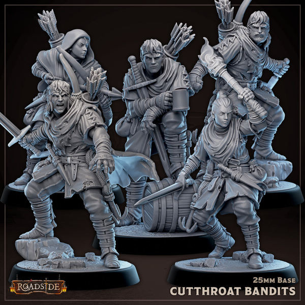 Миниатюры для ДнД набор "Cutthroat Bandits / Головорезы-бандиты" 10 шт ...