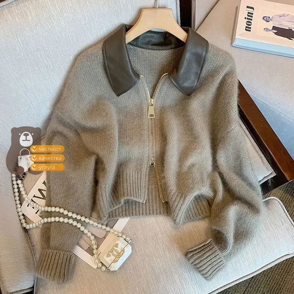 Свитер Женский SYJYW серый Политекс, размер 40 Молния Длинный Другое Китай купить c доставкой на ...