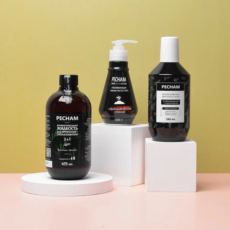 Жидкость для ирригатора для полости рта и десен антибактериальная PECHAM, 475 мл, Раствор ...