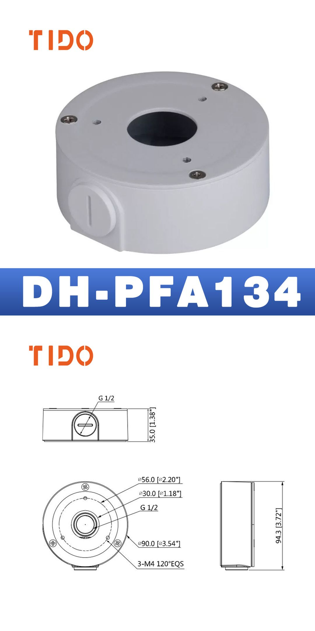 Монтажная коробка Dahua DH-PFA134 для цилиндрических камер видеонаблюдения купить на OZON по ...