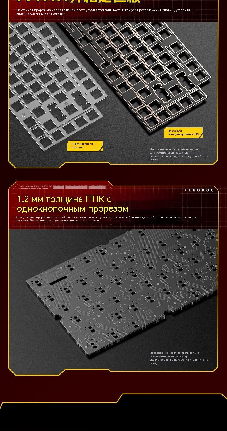 Клавиатура LEOBOG Hi75C Pro DIY Kit, Snowy White, RGB, USB+Bluetooth+2 ...