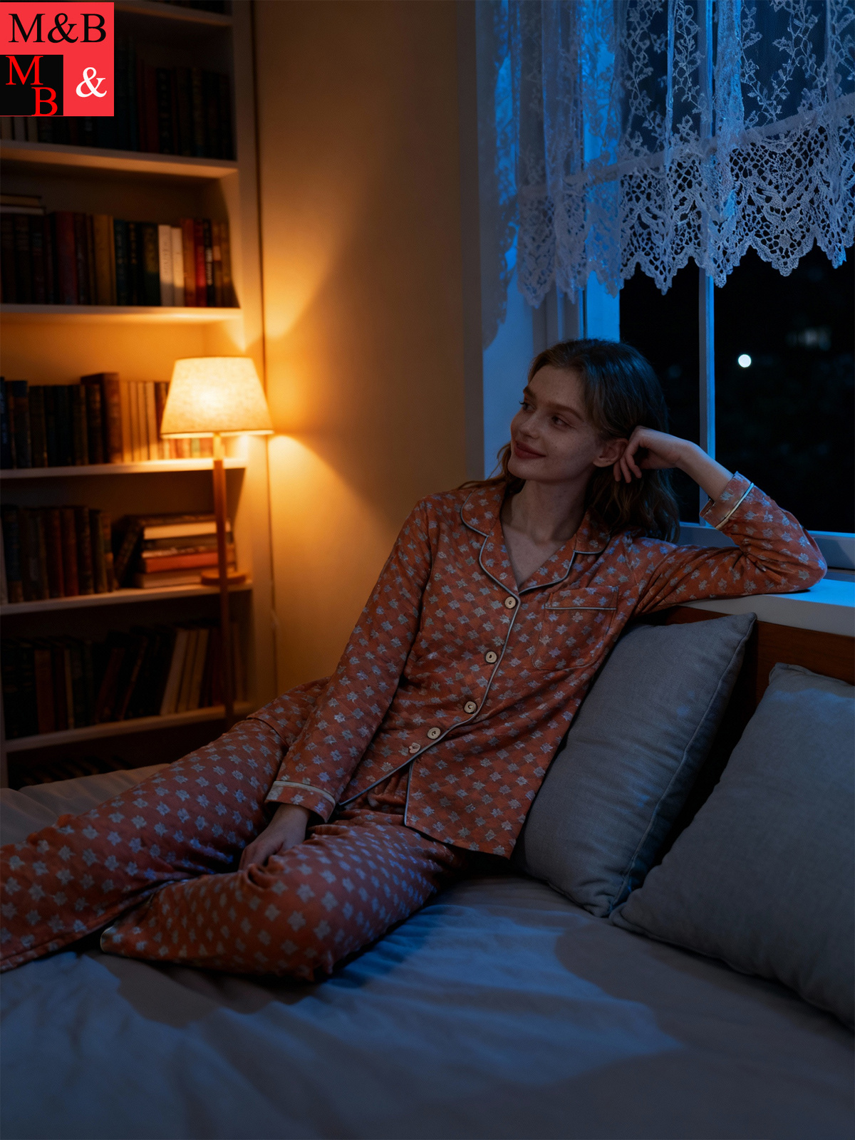 Пижама Женский Mokie с брюками Хлопок, Муслин, размер 48, 50 Другое светло-серый меланж, желто ...