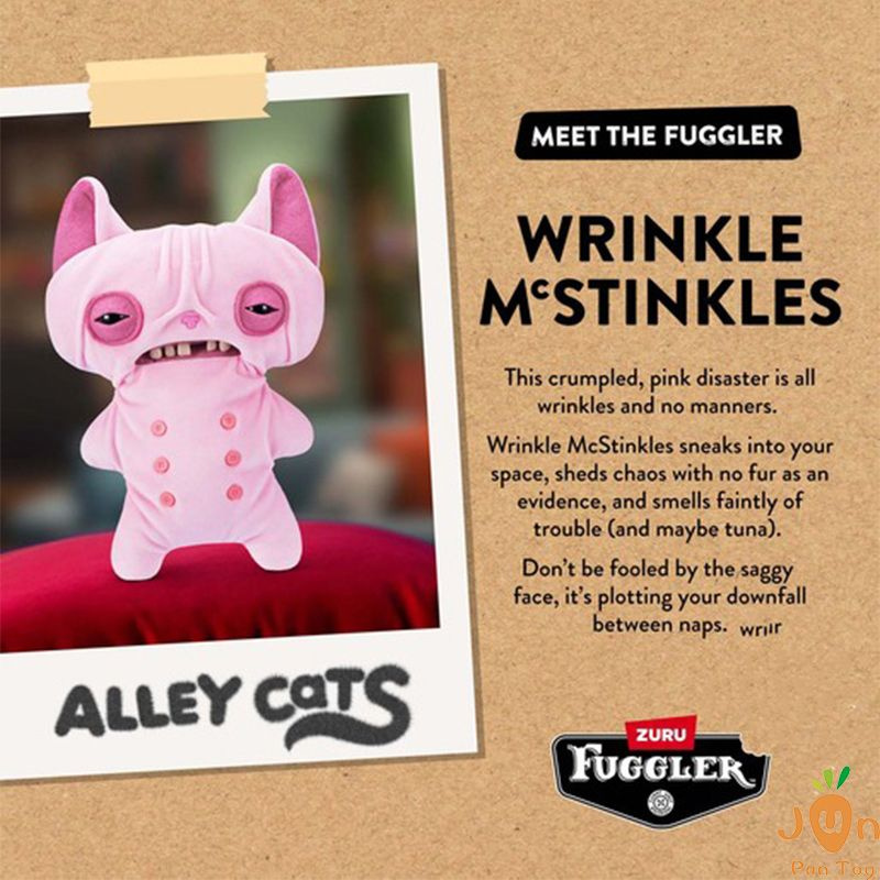 Плюшевая игрушка Fuggler Alley Cats Wrinkle MaStinkles, милый монстр ...