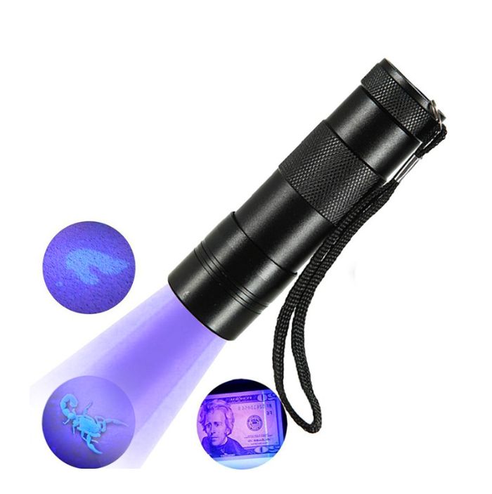 Ультрафиолетовый фонарик, 12 светодиодов, 395нм - купить с доставкой по ...