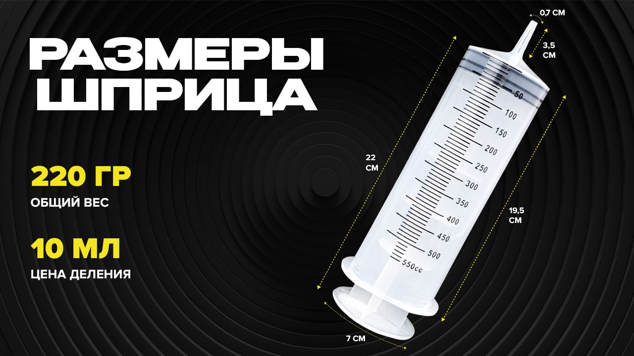 Шприц большой, шприц жане 550 мл + трубка 100см - купить с доставкой по ...